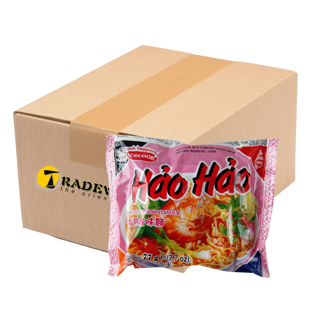 Acecook Hao Hao Hot & Sour Shrimp Flavour Instant Noodles - 30x75g ...
