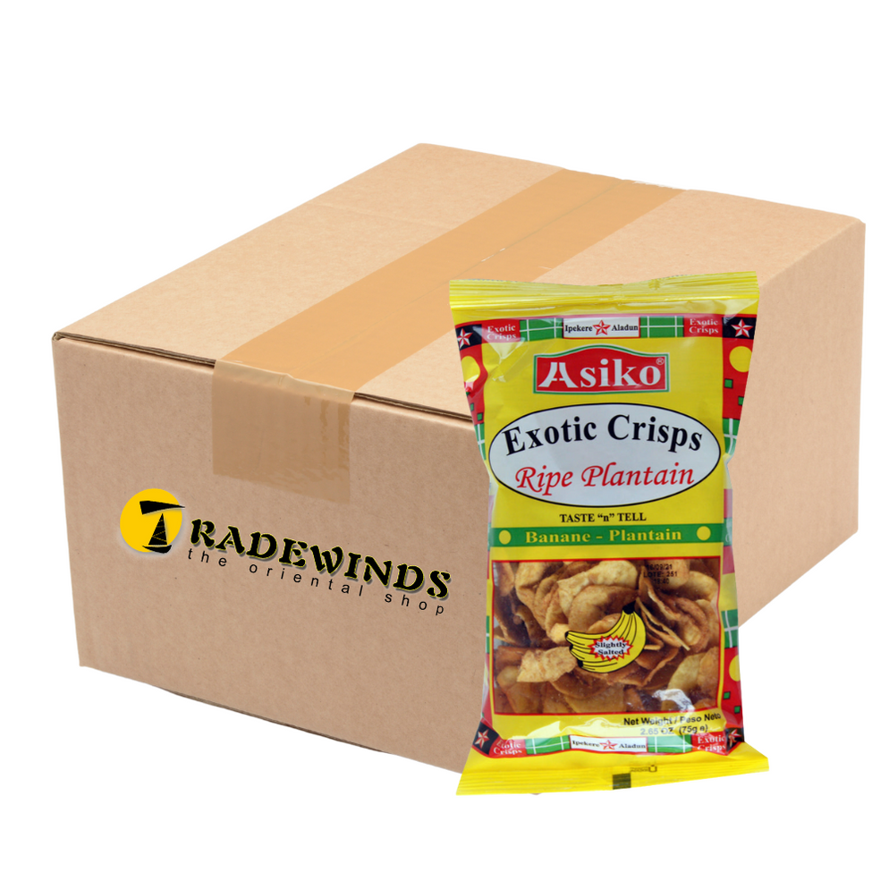 Asiko Plantain Chips - Slightly Salted - 24x75g — Tradewinds Oriental Shop