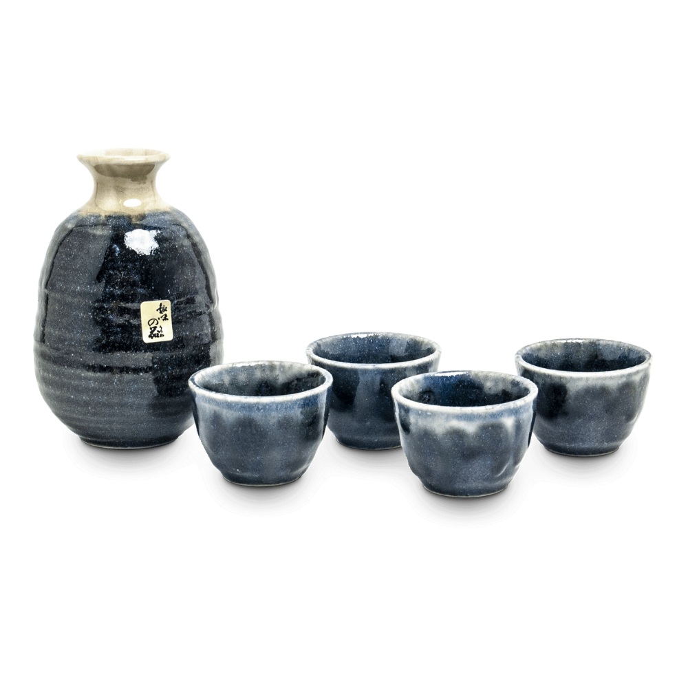 Japanese Sake Set - Blue Glaze - 300ml — Tradewinds Oriental Shop