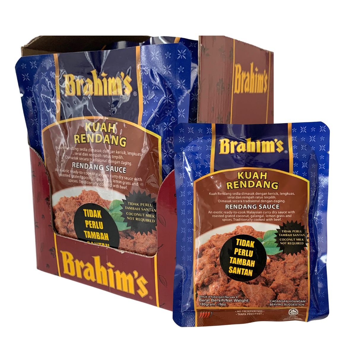 Brahim's Rendang Curry Sauce - 12 x 180g — Tradewinds Oriental Shop