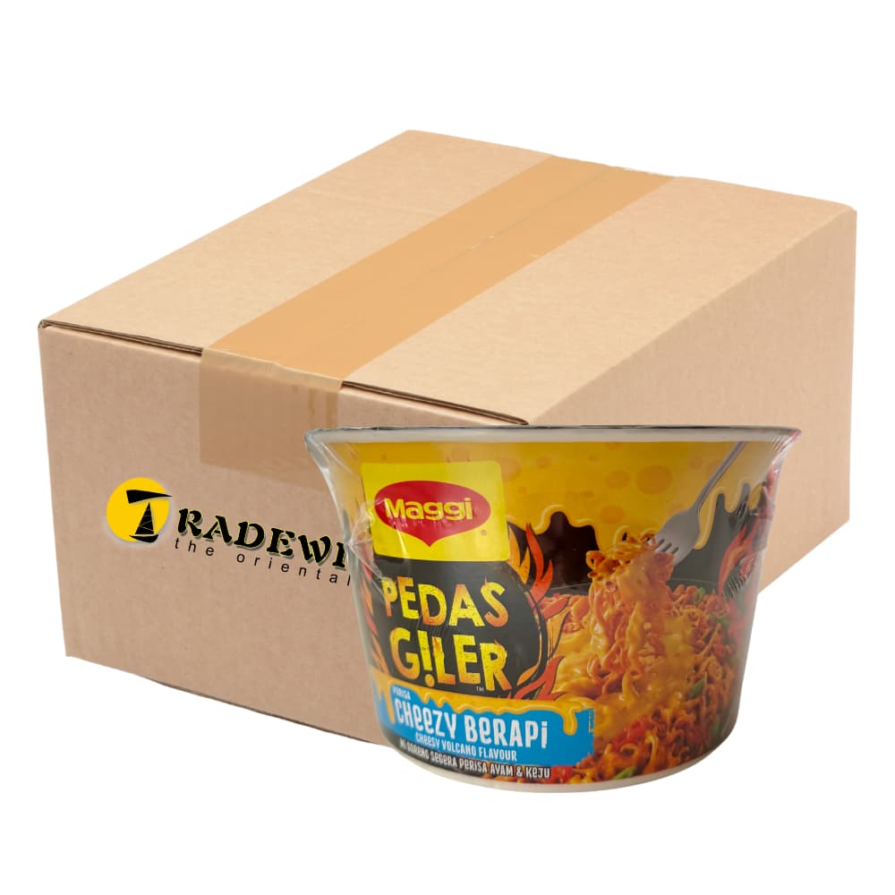 Maggi Pedas Giler (Very Spicy) Cheesy Volcano Flavour Bowl Noodles - 1 ...