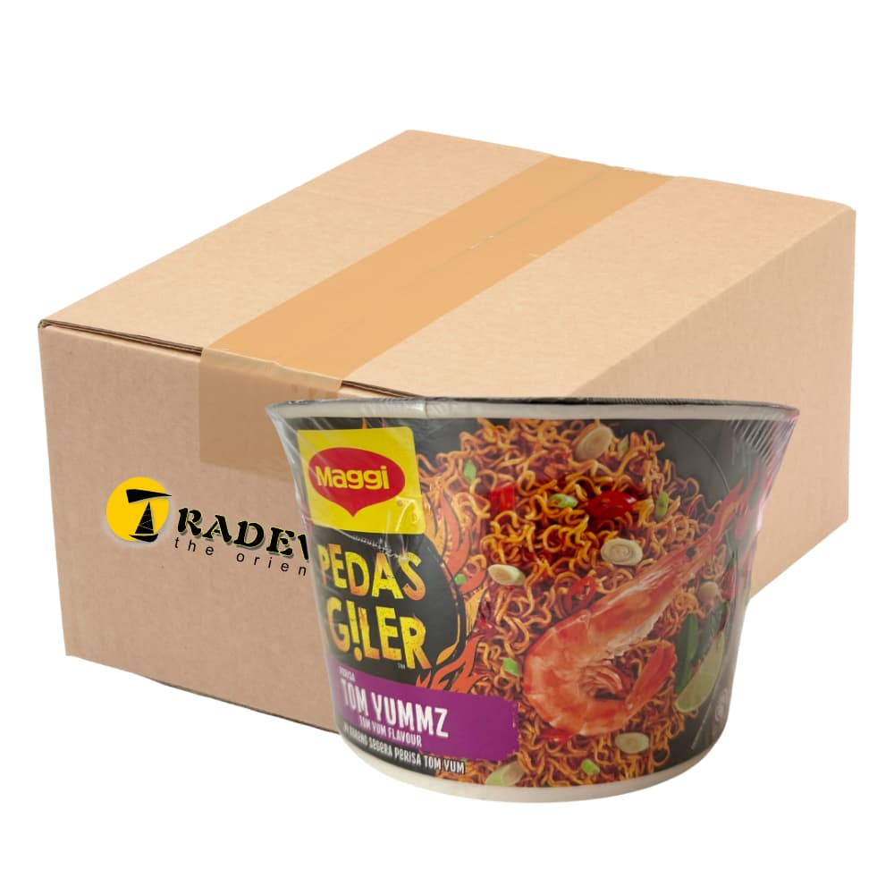 Maggi Pedas Giler (Very Spicy) Tom Yum Flavour Bowl Noodles - 12x92g ...