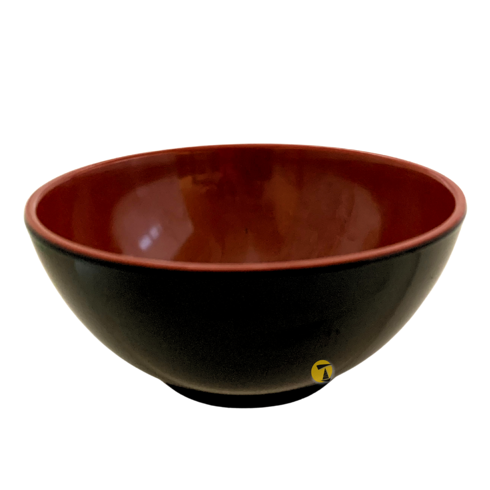 Melamine Black & Red Rice Bowl - 12cm — Tradewinds Oriental Shop