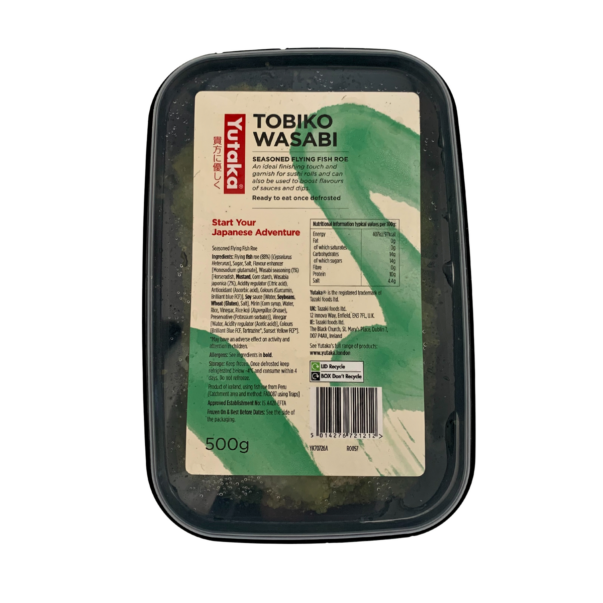 Yutaka Tobiko Wasabi Flavoured Flying Fish Roe - 500g [FROZEN ...