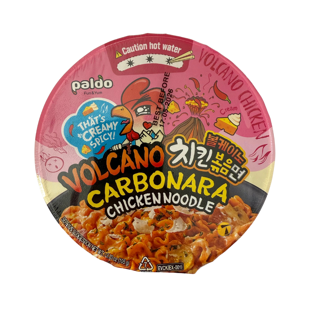 Paldo Volcano CARBONARA BIG BOWL Chicken Noodle - 105g — Tradewinds ...