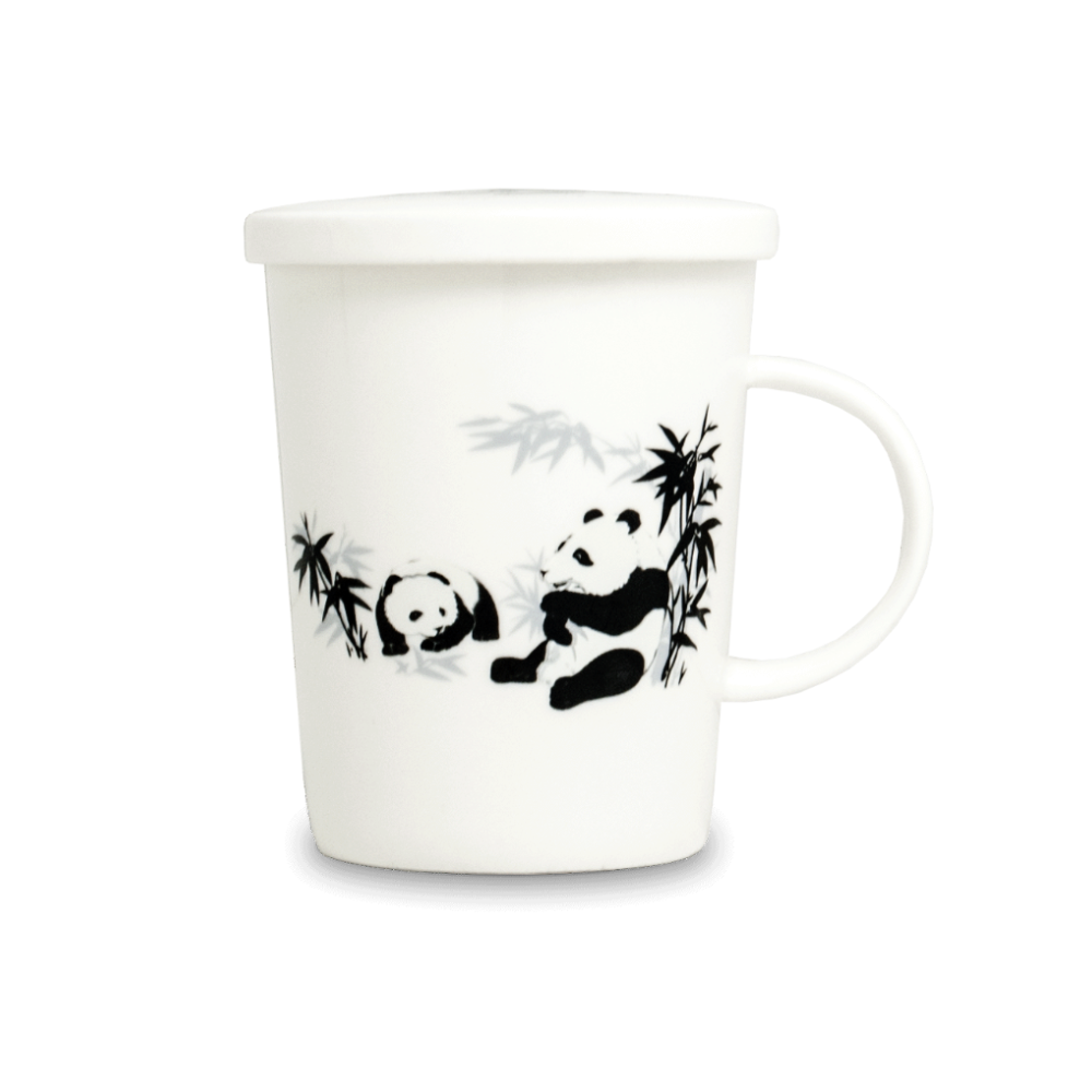 Three Piece Chinese Tea Infuser Mug - Pandas Design — Tradewinds ...