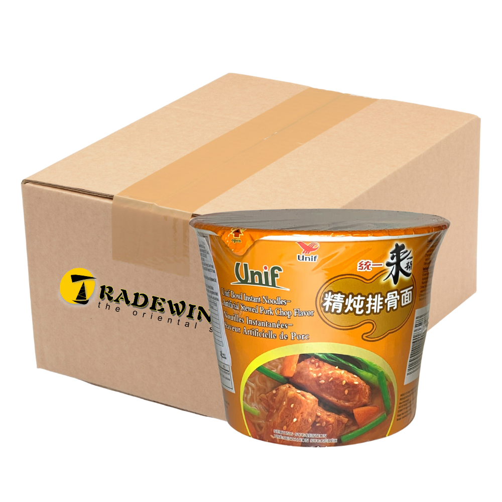 Unif Stewed Pork Chop Flavour Bowl Noodles - 12x110g — Tradewinds ...