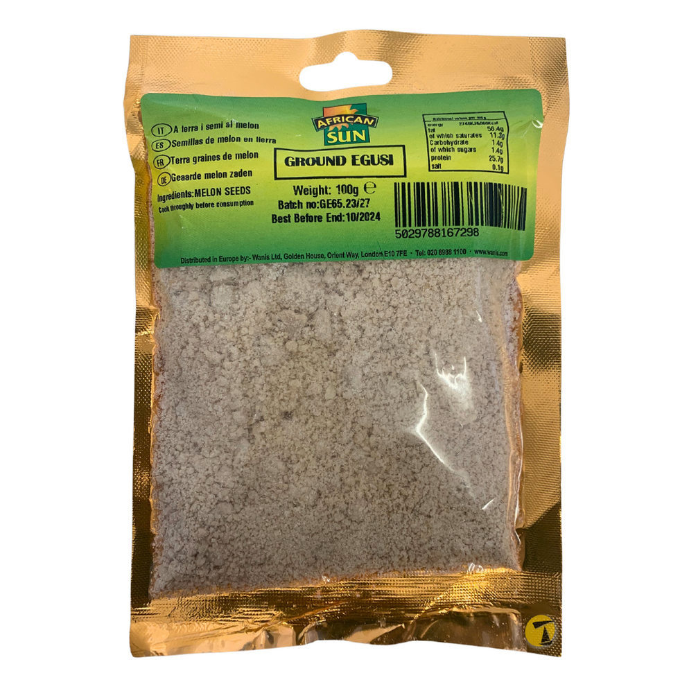 African Sun Ground Egusi - 100g — Tradewinds Oriental Shop