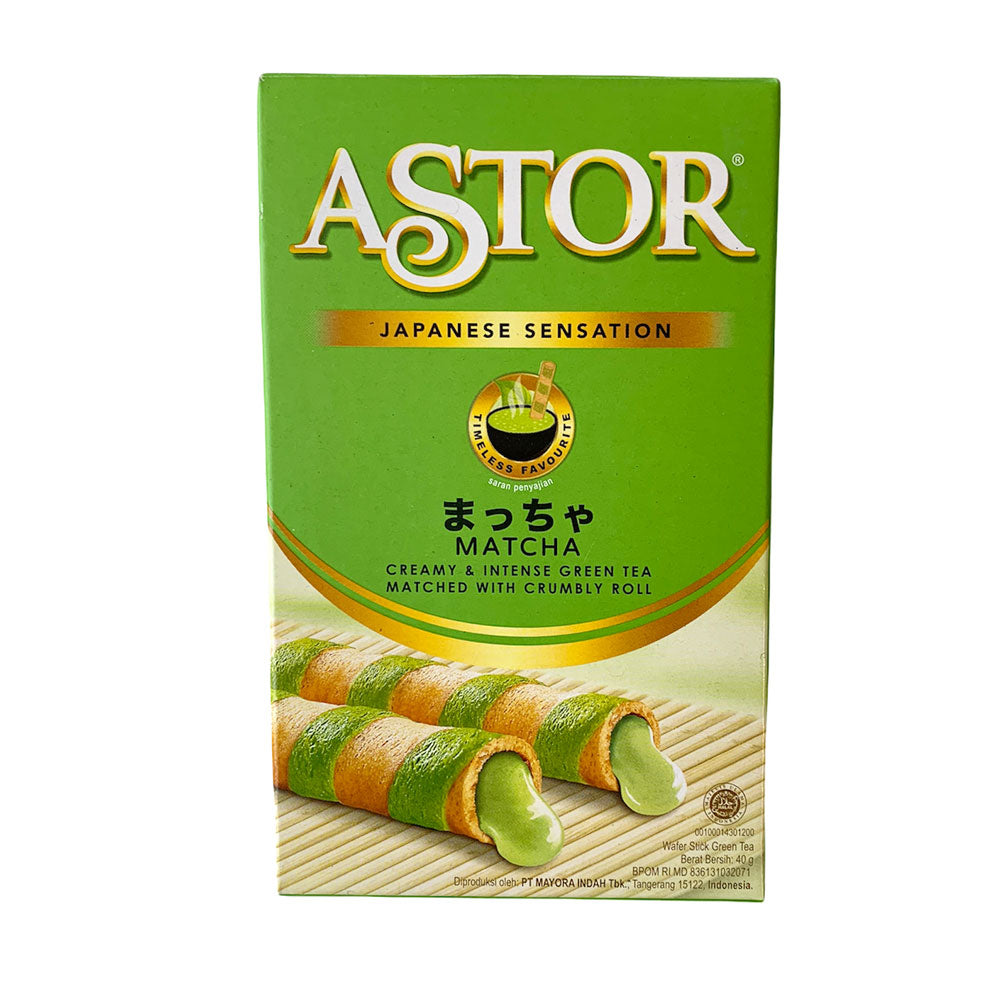 Astor Wafer Sticks Matcha Green Tea Box - 40g — Tradewinds Oriental Shop