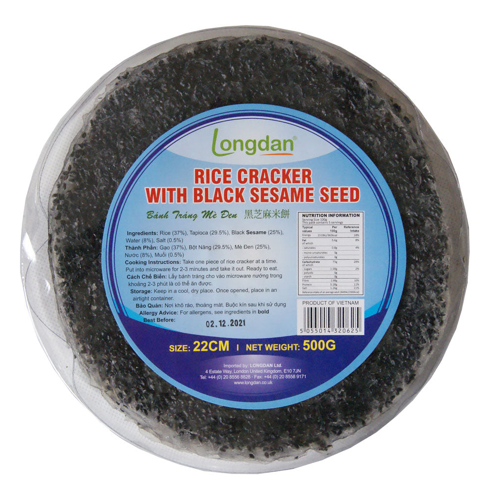 Longdan Rice Cracker with Black Sesame Seed (22cm) - 500g — Tradewinds ...