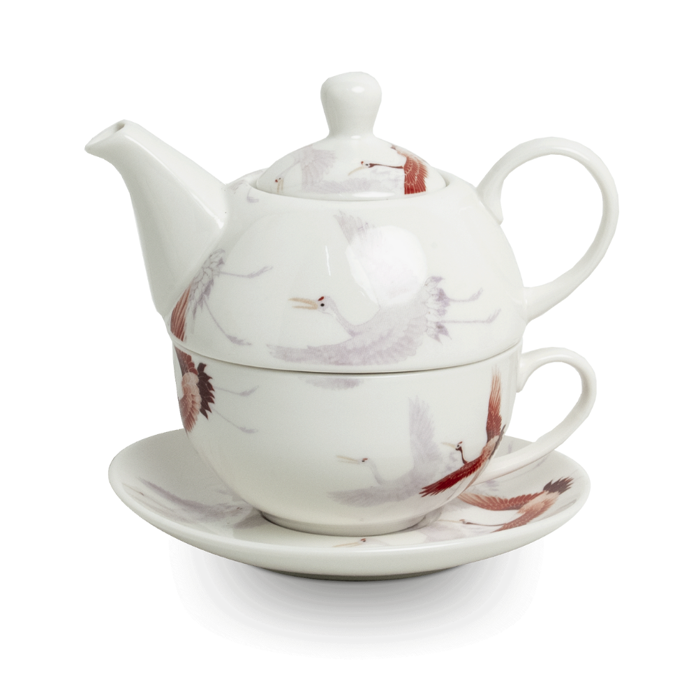 Tea-for-One Set - Cranes — Tradewinds Oriental Shop