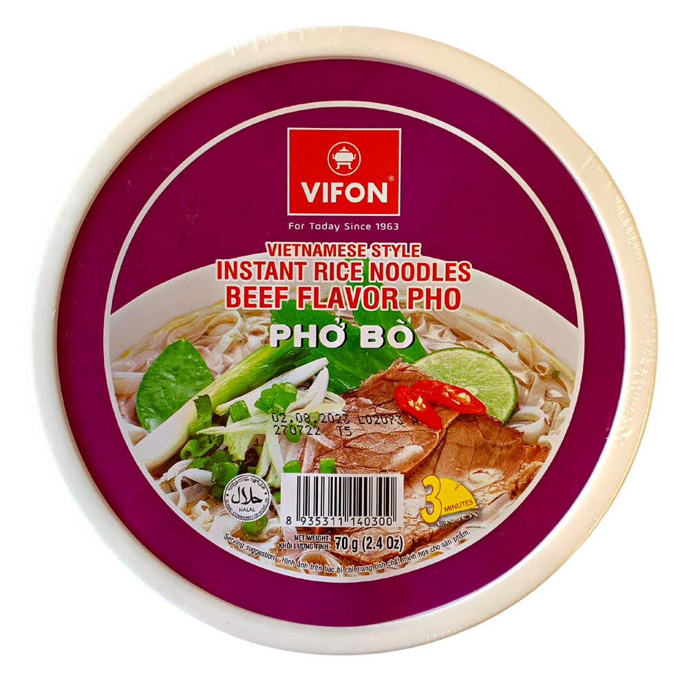 Vifon Vietnamese Instant Rice Noodle Bowl Pho Bo Beef Flavour - 70g ...