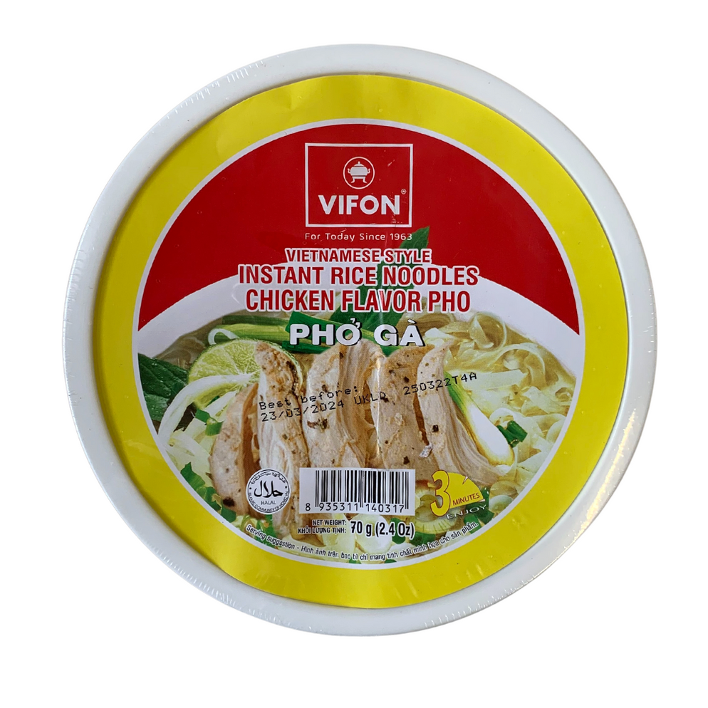 Vifon Vietnamese Instant Rice Noodle Bowl Pho Ga Chicken Flavour - 70g ...